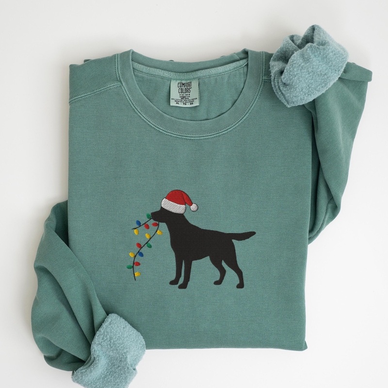 Christmas Black Lab Tshirt - Etsy