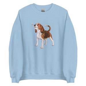 Cute Beagle Sweatshirt, Beagle Illustration Crewneck, Watercolor Beagle ...