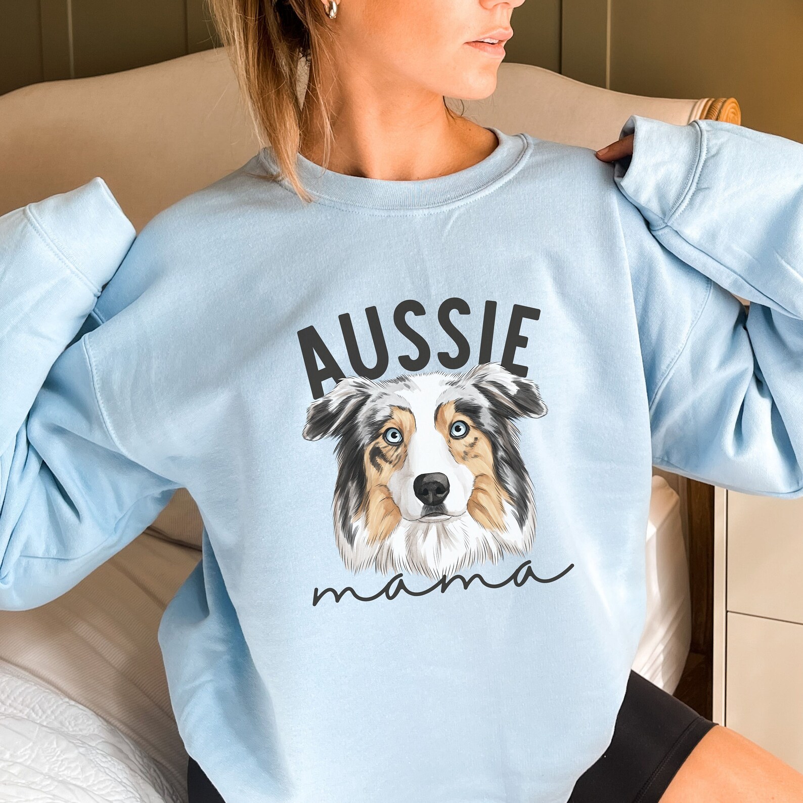 Australian Shepherd Mom Sweatshirt, Aussie Shepherd Mama Crewneck Gift ...