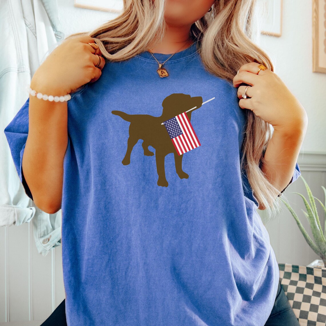 Chocolate Lab July 4th Shirt, Labrador Retriever Comfort Colors Tshirt ...