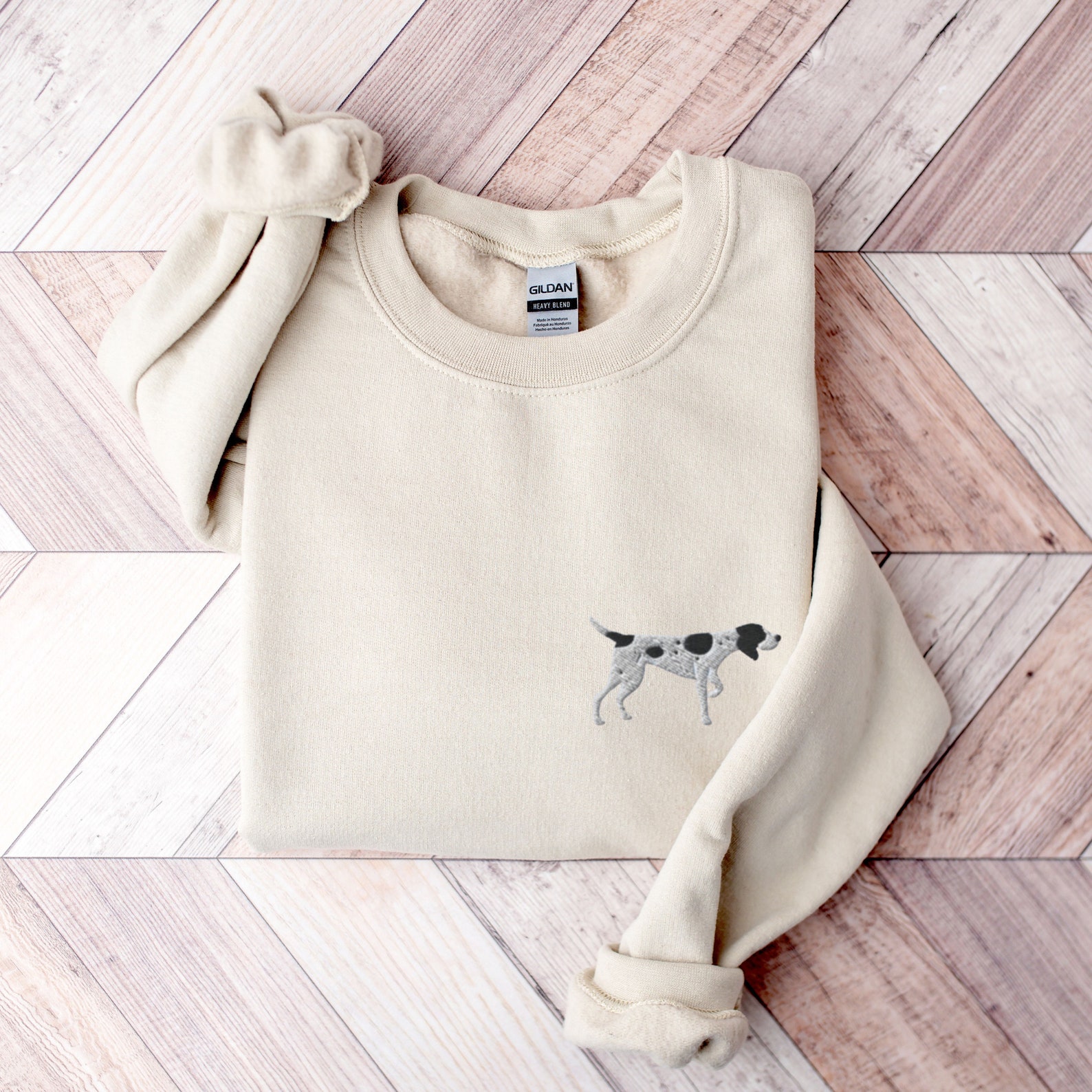 Pointer Sweatshirt Embroidered, German Shorthaired Pointer Crewneck ...