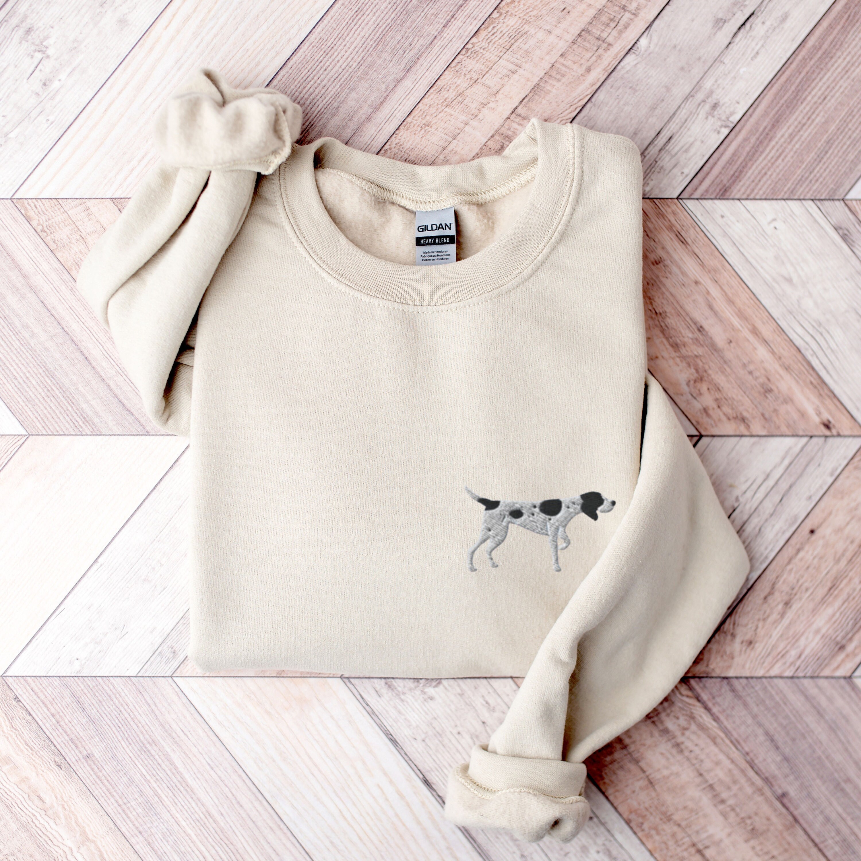Pointer Sweatshirt Embroidered, German Shorthaired Pointer Crewneck ...