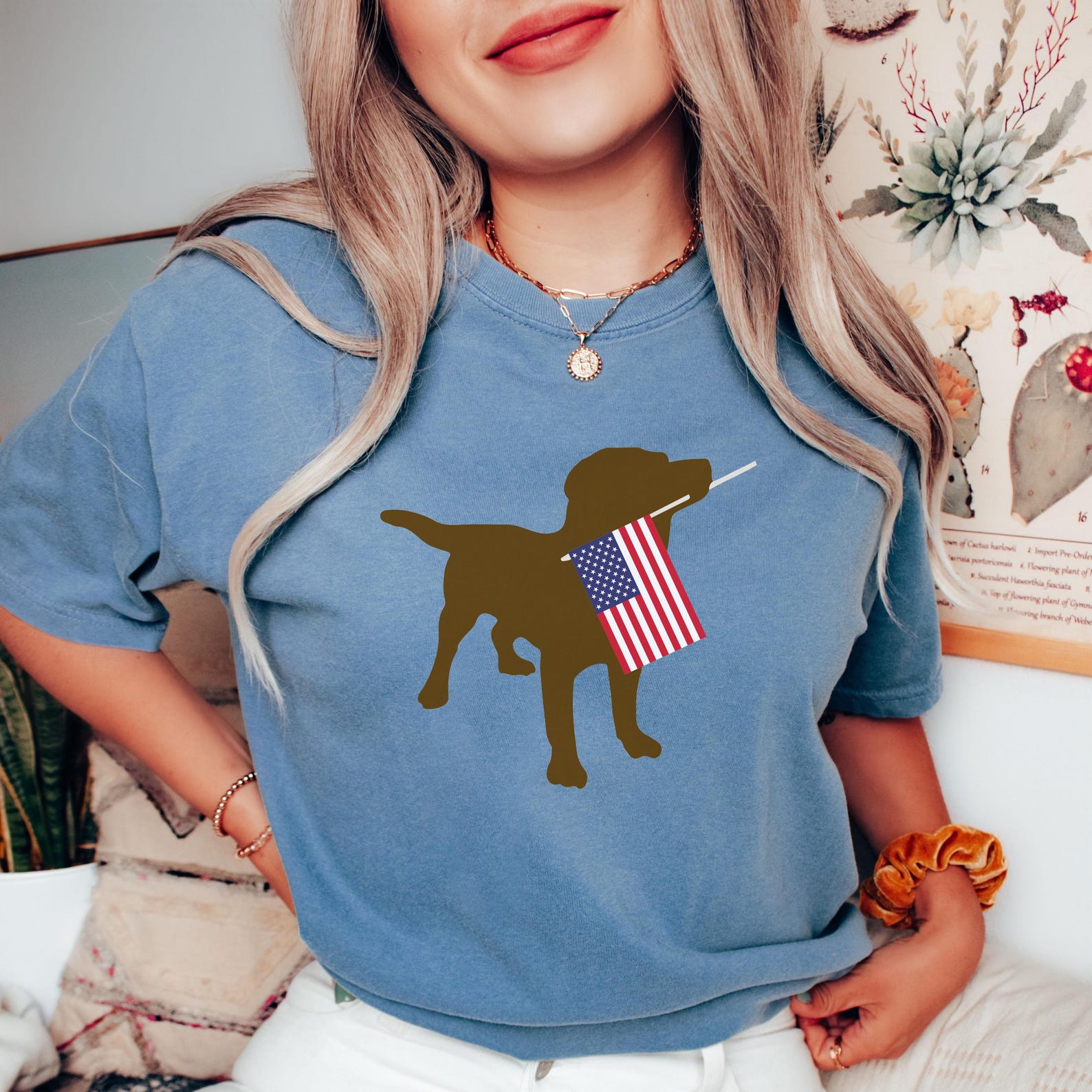 Chocolate Lab July 4th Shirt, Labrador Retriever Comfort Colors Tshirt ...
