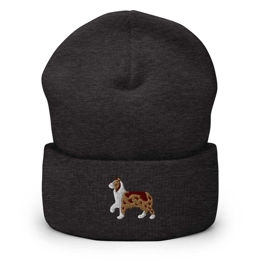 Red Merle Australian Shepherd Beanie, Red Aussie Shepherd Embroidered ...