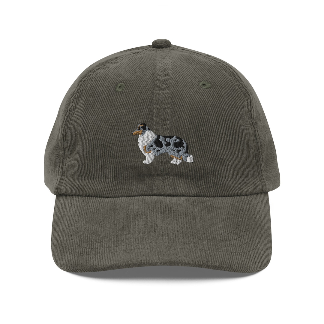 Blue Merle Rough Collie Embroidered Baseball Cap, Collie Mom Corduroy ...