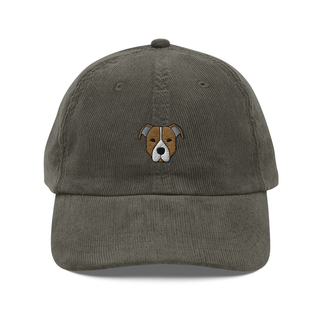 Pitbull Corduroy Cap, Embroidered Pit Bull Baseball Cap, Pittie Hat ...