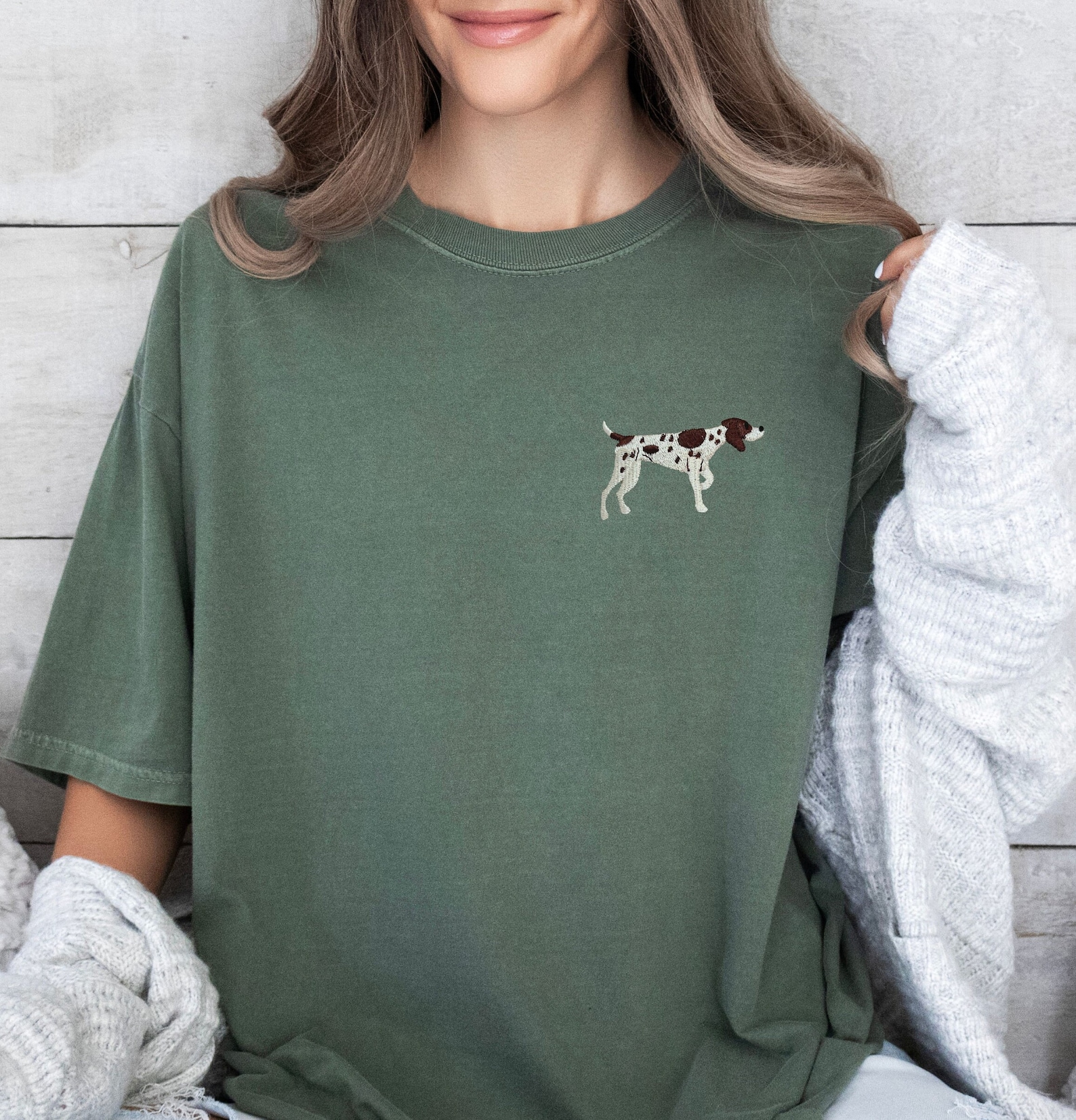 Embroidered German Shorthaired Pointer Tshirt, GSP Embroidery Comfort ...