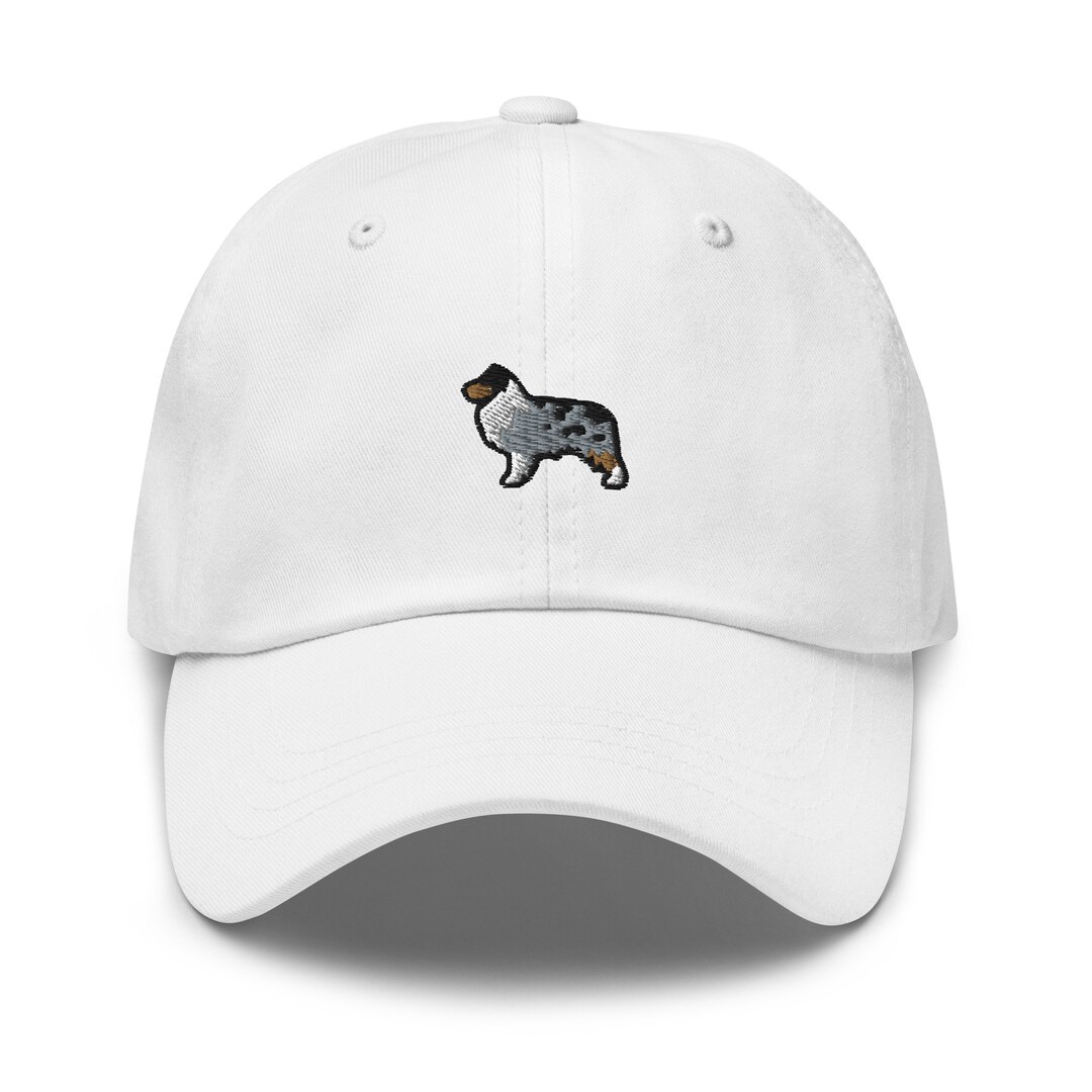 Australian Shepherd Dad Hat, Blue Merle Aussie Shepherd Embroidered Cap ...