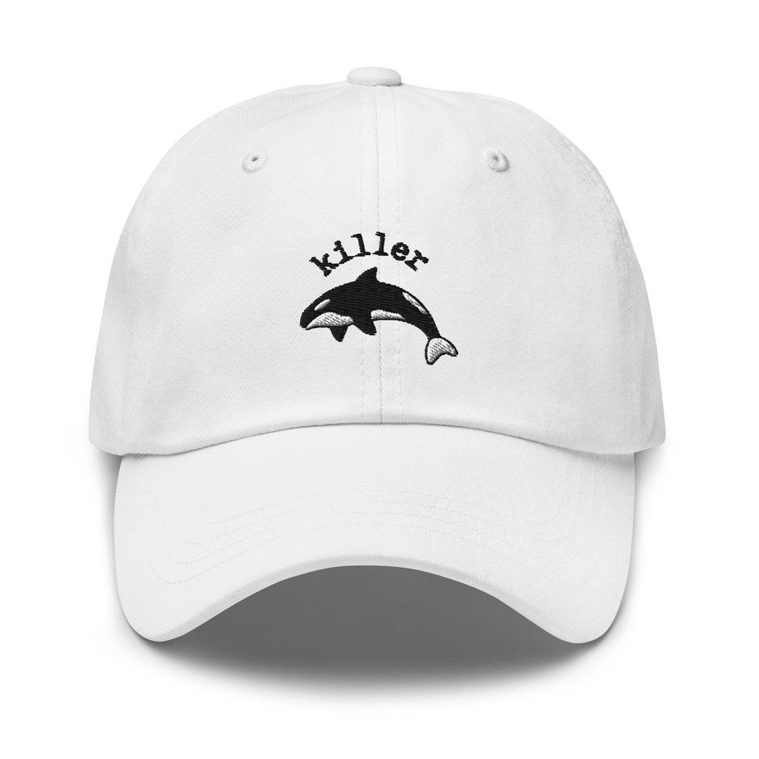 Embroidered Whale Baseball Cap, Killer Whale Dad Hat, Orca Whale 6 ...