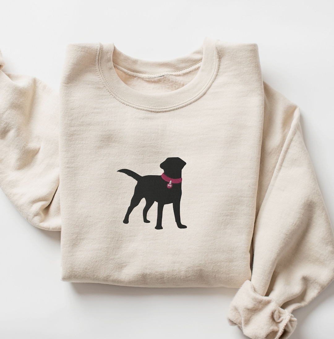 Embroidered Black Lab Sweatshirt, Labrador Retriever Embroidery ...