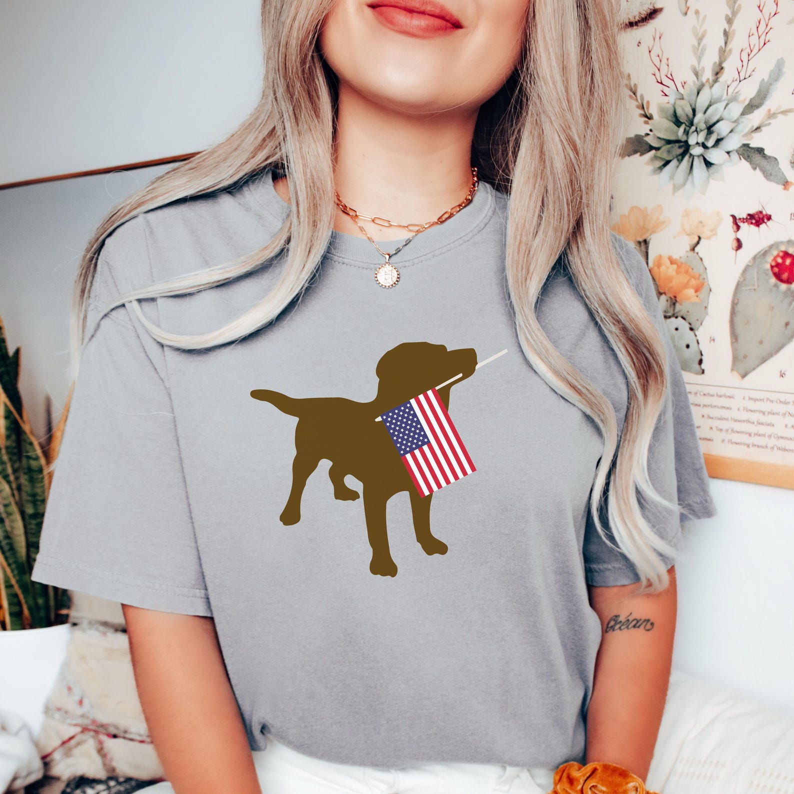 Chocolate Lab July 4th Shirt, Labrador Retriever Comfort Colors Tshirt ...