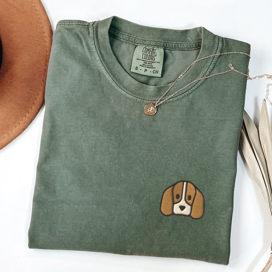 Embroidered Beagle Shirt, Cute Beagle Soft Comfort Colors Tshirt ...