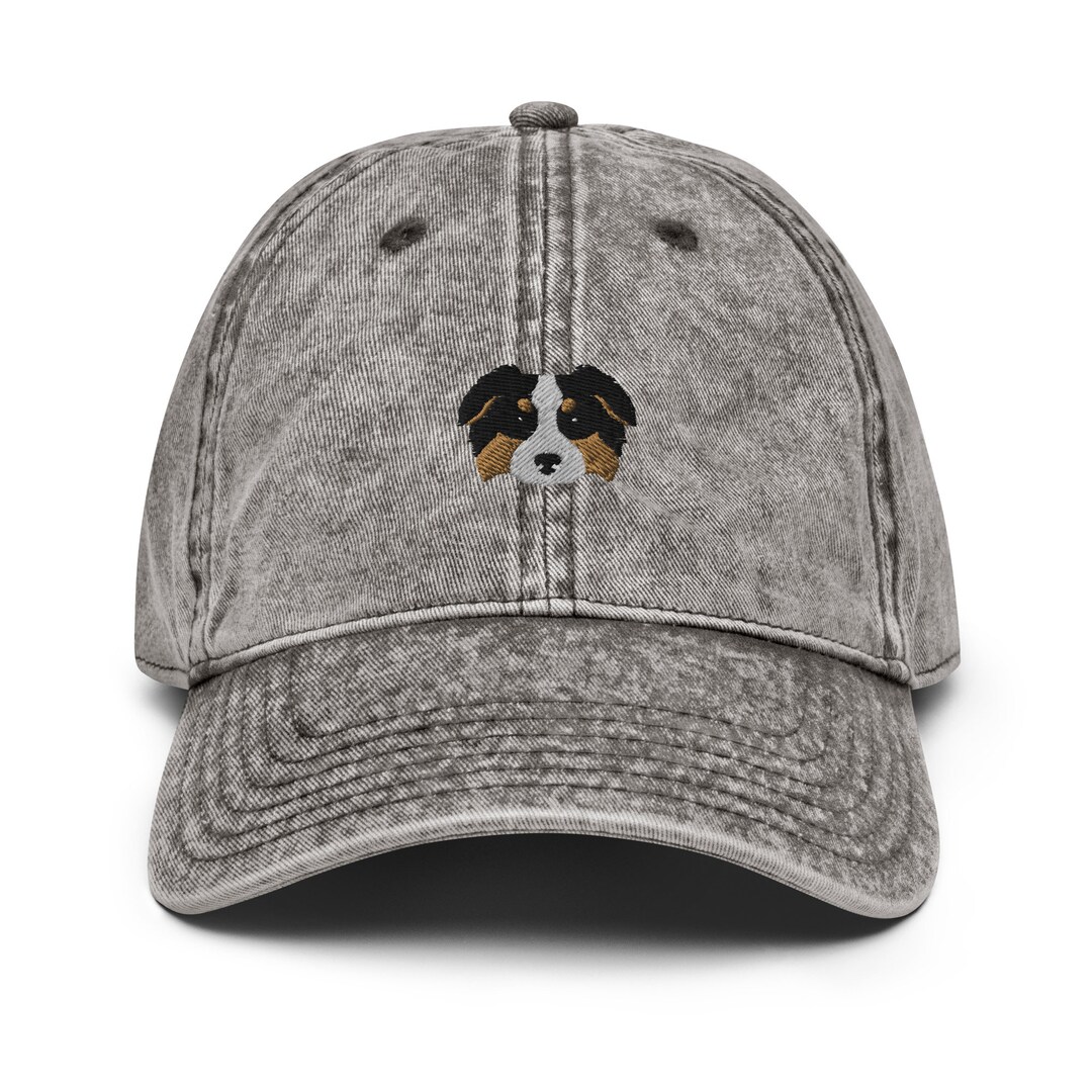Australian Shepherd Embroidery Denim Vintage Style Baseball Cap ...