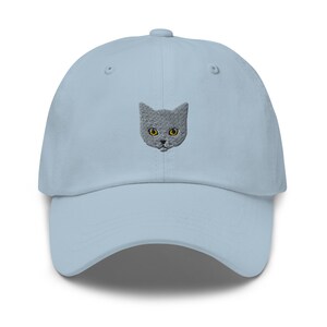 British Shorthair Cap, Russian Blue Cat Embroidered Dad Hat, Chartreux ...
