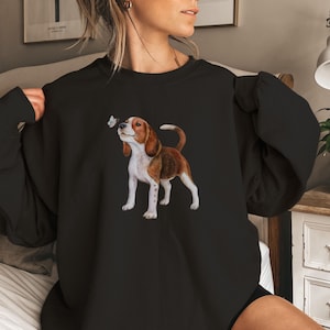 Cute Beagle Sweatshirt, Beagle Illustration Crewneck, Watercolor Beagle ...