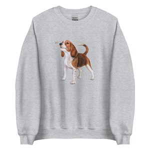 Cute Beagle Sweatshirt, Beagle Illustration Crewneck, Watercolor Beagle ...