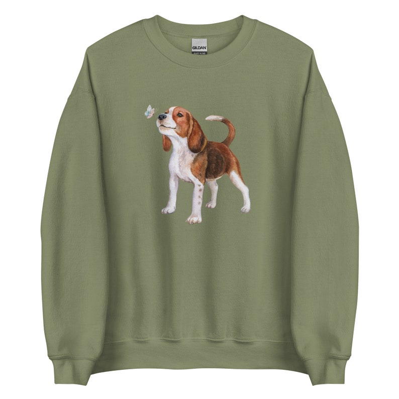 Cute Beagle Sweatshirt Beagle Illustration Crewneck - Etsy