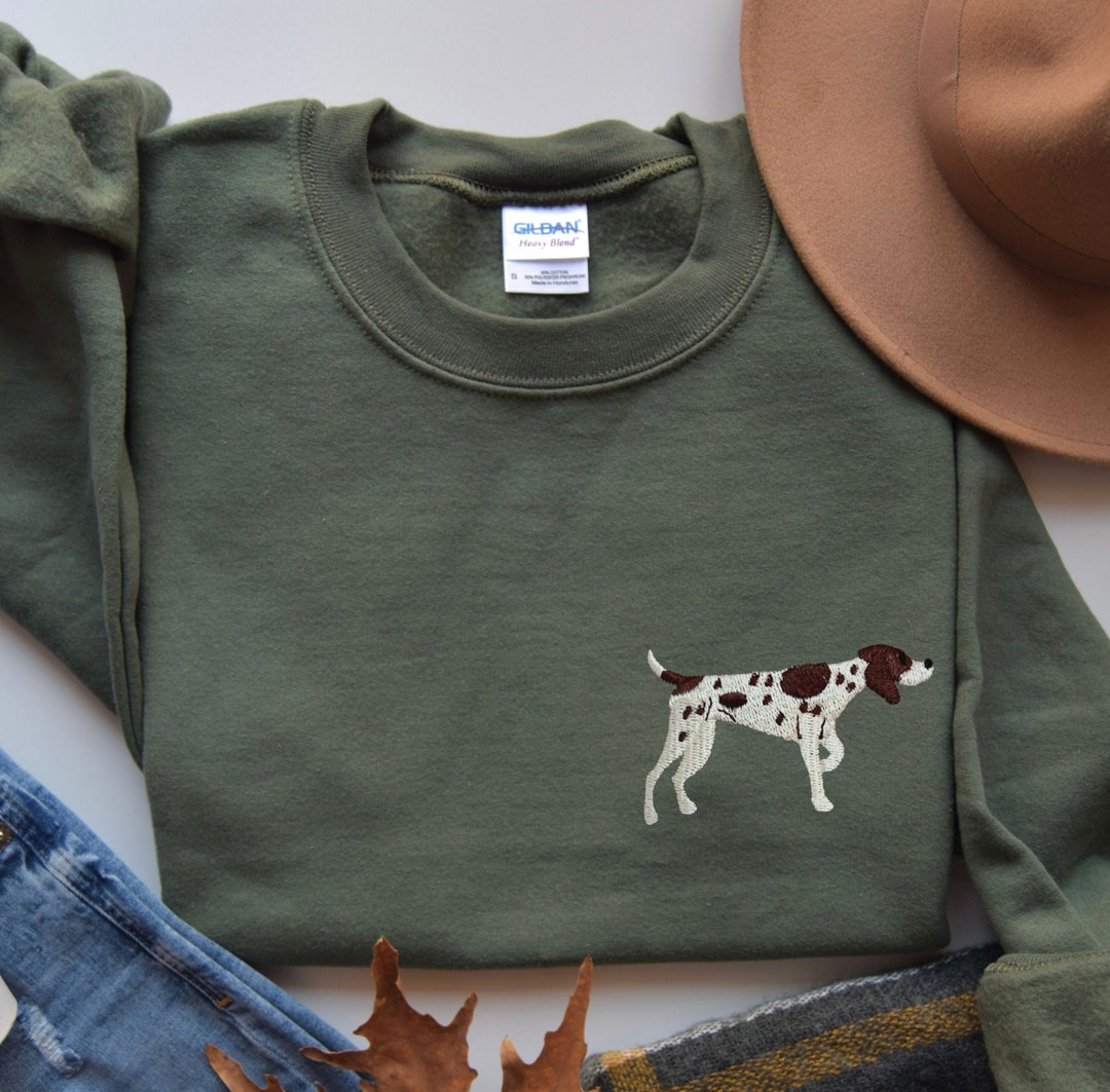 Embroidered German Shorthaired Pointer Sweatshirt, Brown GSP Embroidery ...