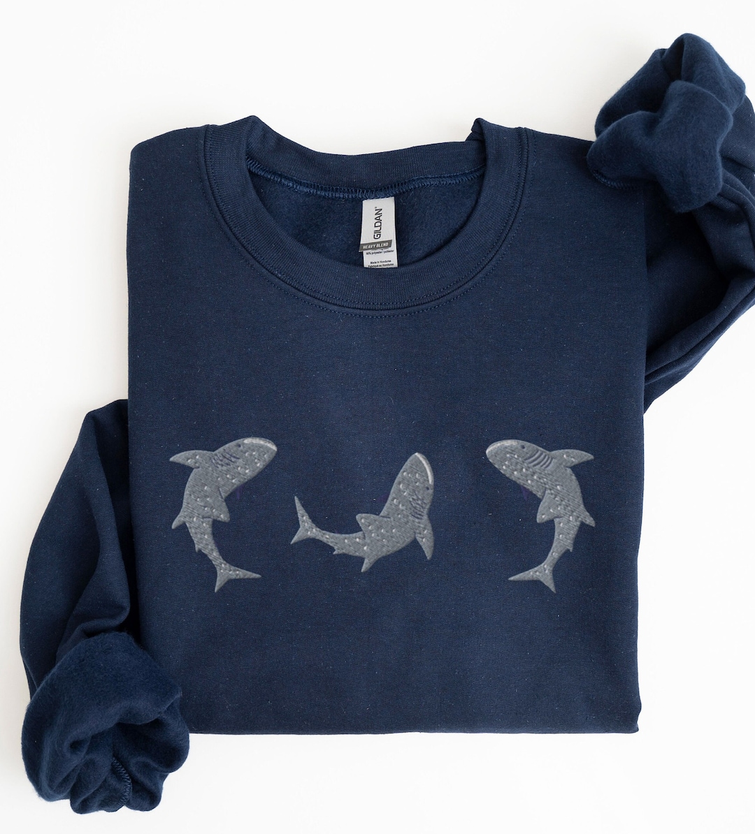 Embroidered Whale Shark Sweatshirt, Whale Sharks Shirt, Marine Animal ...