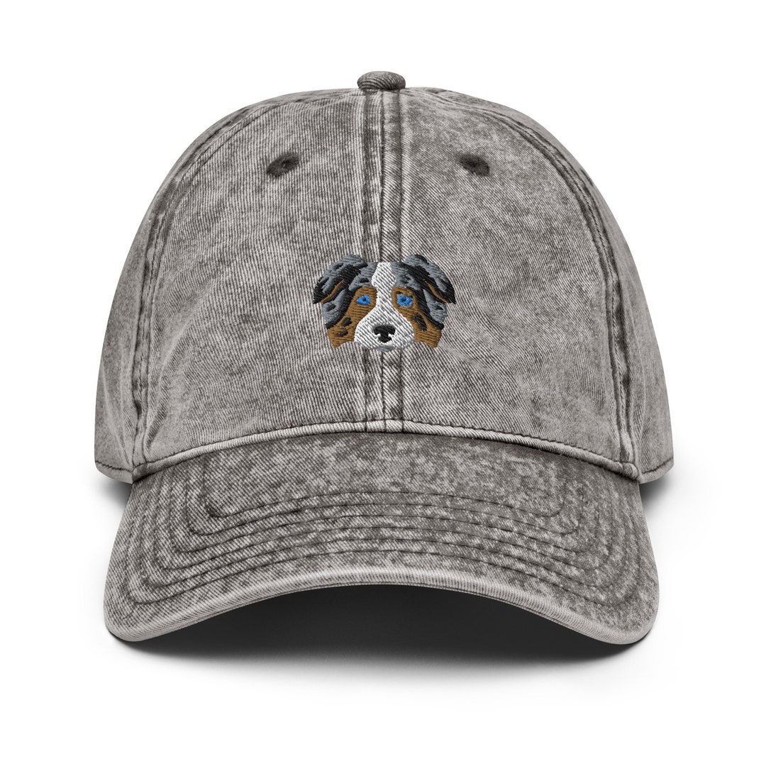 Blue Merle Aussie Cap, Australian Shepherd Embroidered Vintage Baseball ...