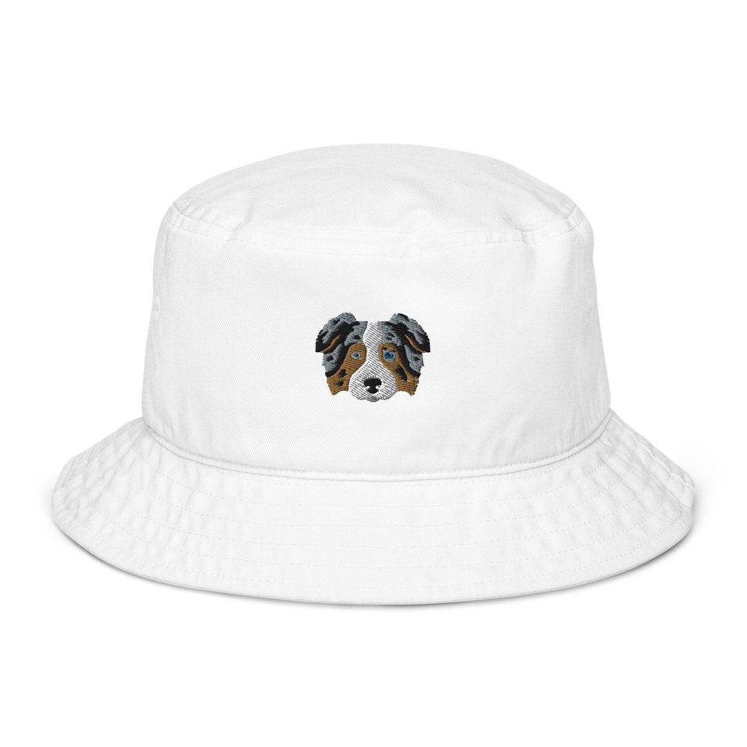 Australian Shepherd Hat, Blue Merle Aussie Shepherd Embroidered Organic ...