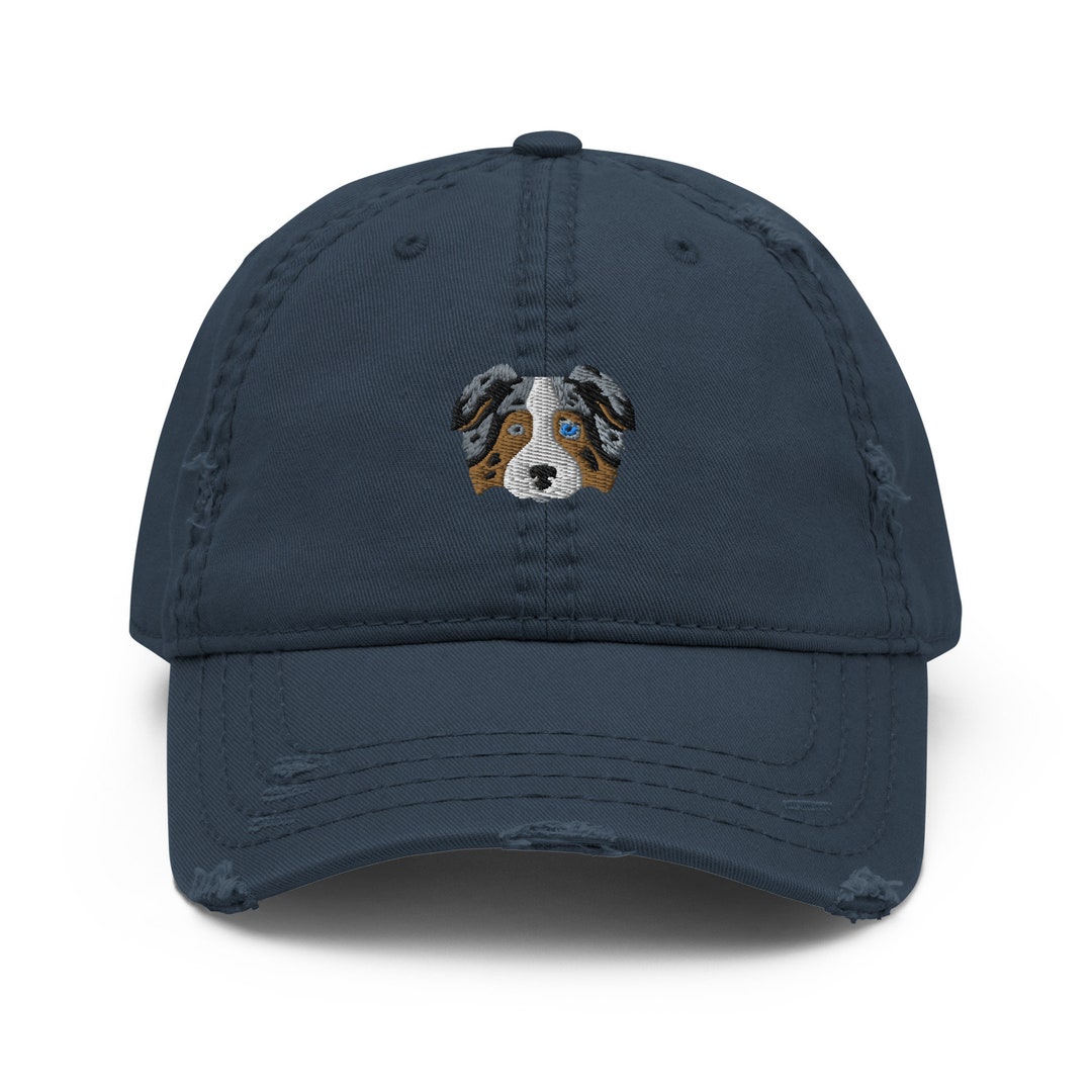 Australian Shepherd Cap, Aussie Shepherd Distressed Dad Hat, Merle ...