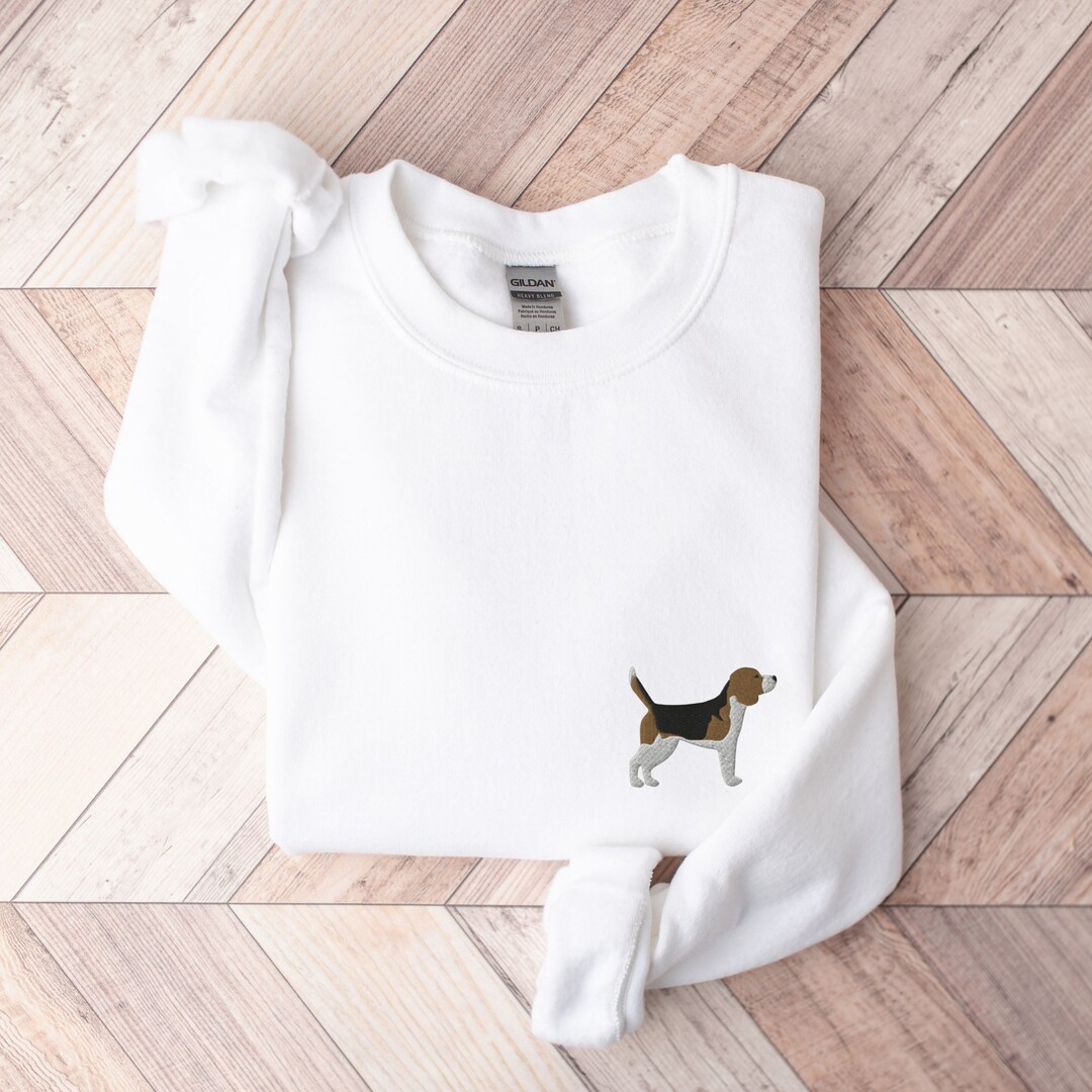 Beagle Embroidered Sweatshirt, Beagle Crewneck, Beagle Mom Sweater ...