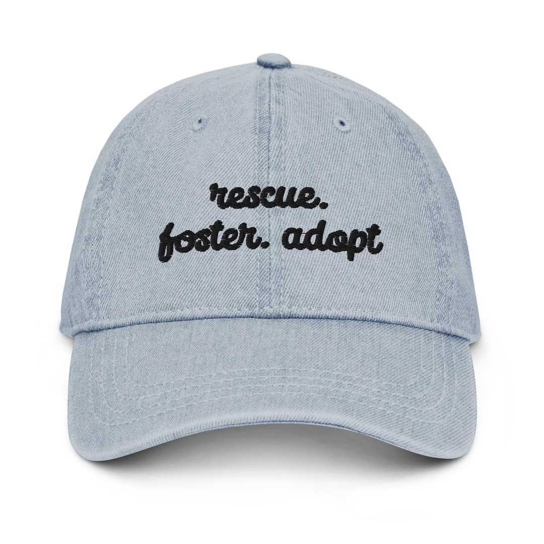 Rescue Foster Adopt Denim Cap, Rescue Dogs Embroidered Baseball Cap ...