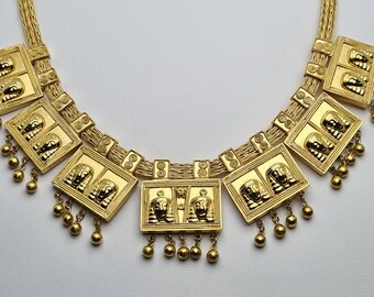 Kenneth Jay Lane Egyptian Pharaoh Necklace Vintage 1970 - Etsy