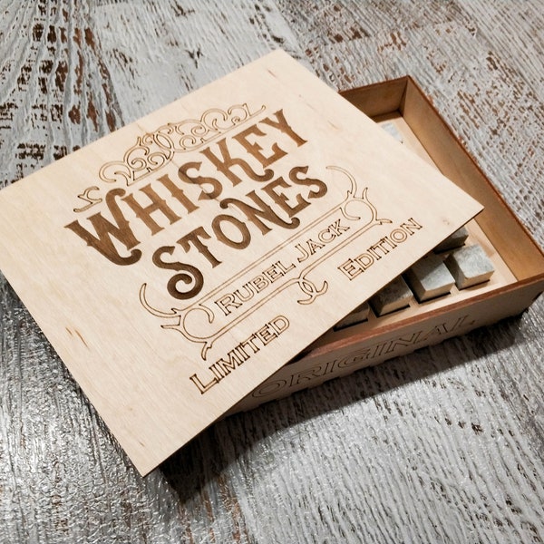 Whiskey Stone and Glass Box Dxf - Etsy