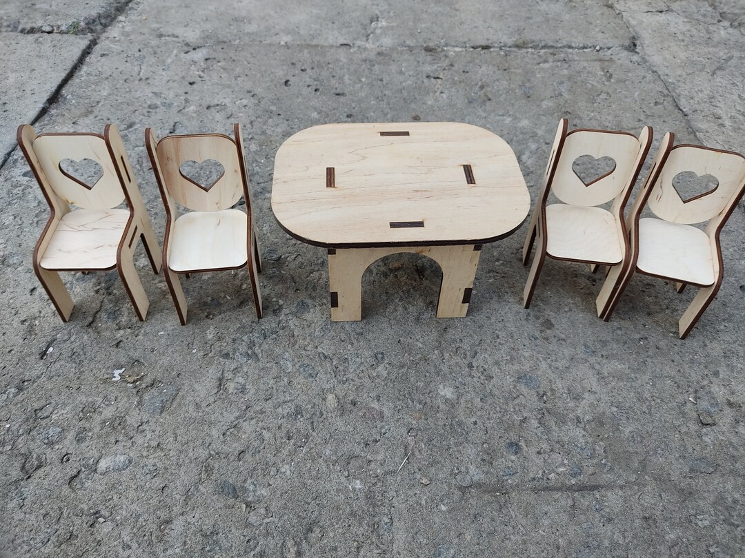 Chairs and Table for Dolls Vector File Kitchen Furniture - Etsy