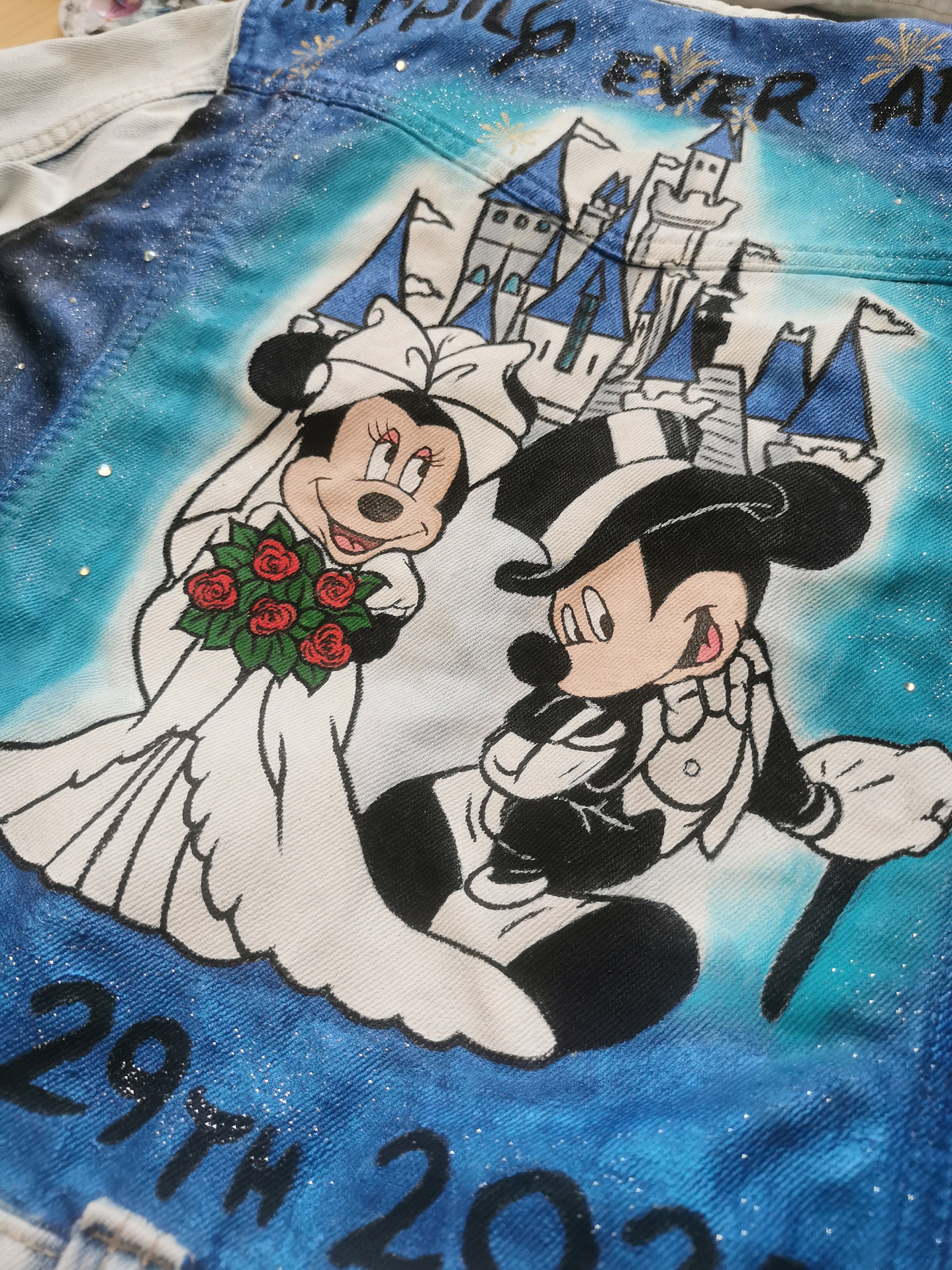 Disney Wedding Mickey and Minnie With Castle - Custom Hand Painted ...