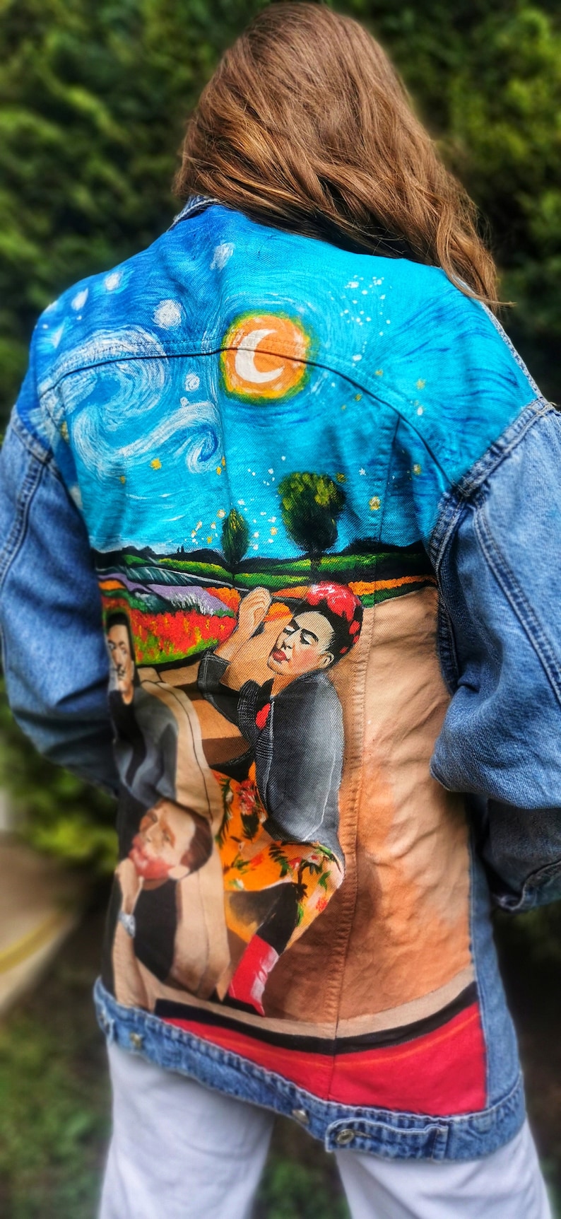 Starry Night Frida Kahlo Van Gogh Salvador Dalí Custom Hand Painted ...