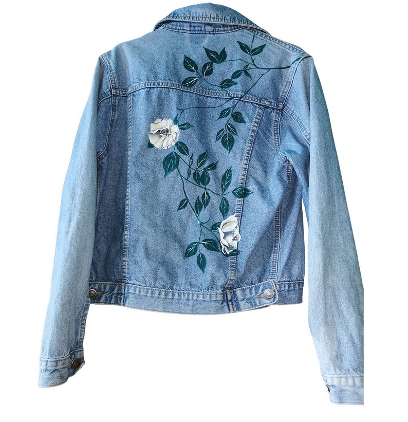 Floral Pattern - Hand Painted Custom Denim Jacket - Etsy
