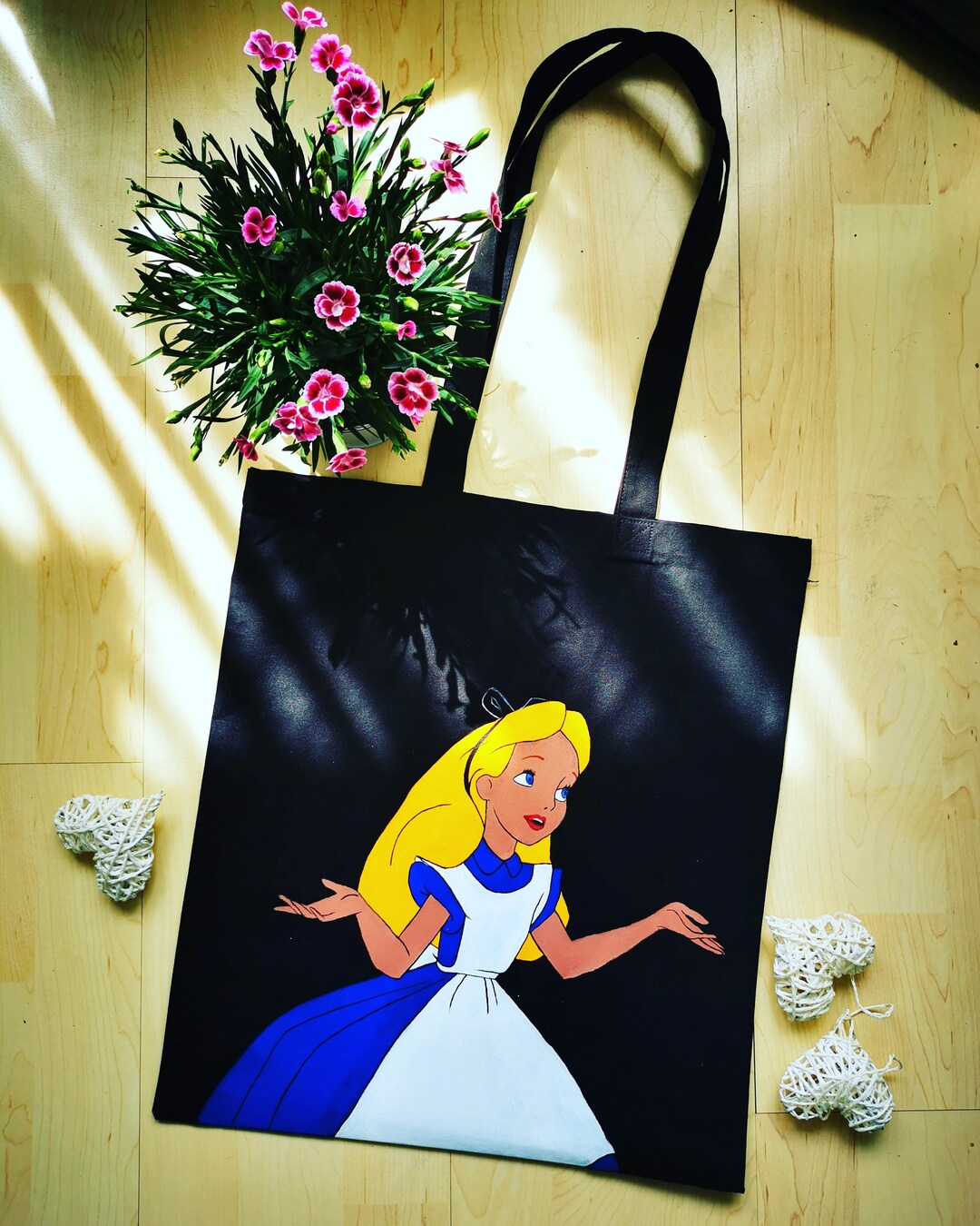 Disney Ariel Little Mermaid Alice in Wonderland - Custom Textil Tote ...