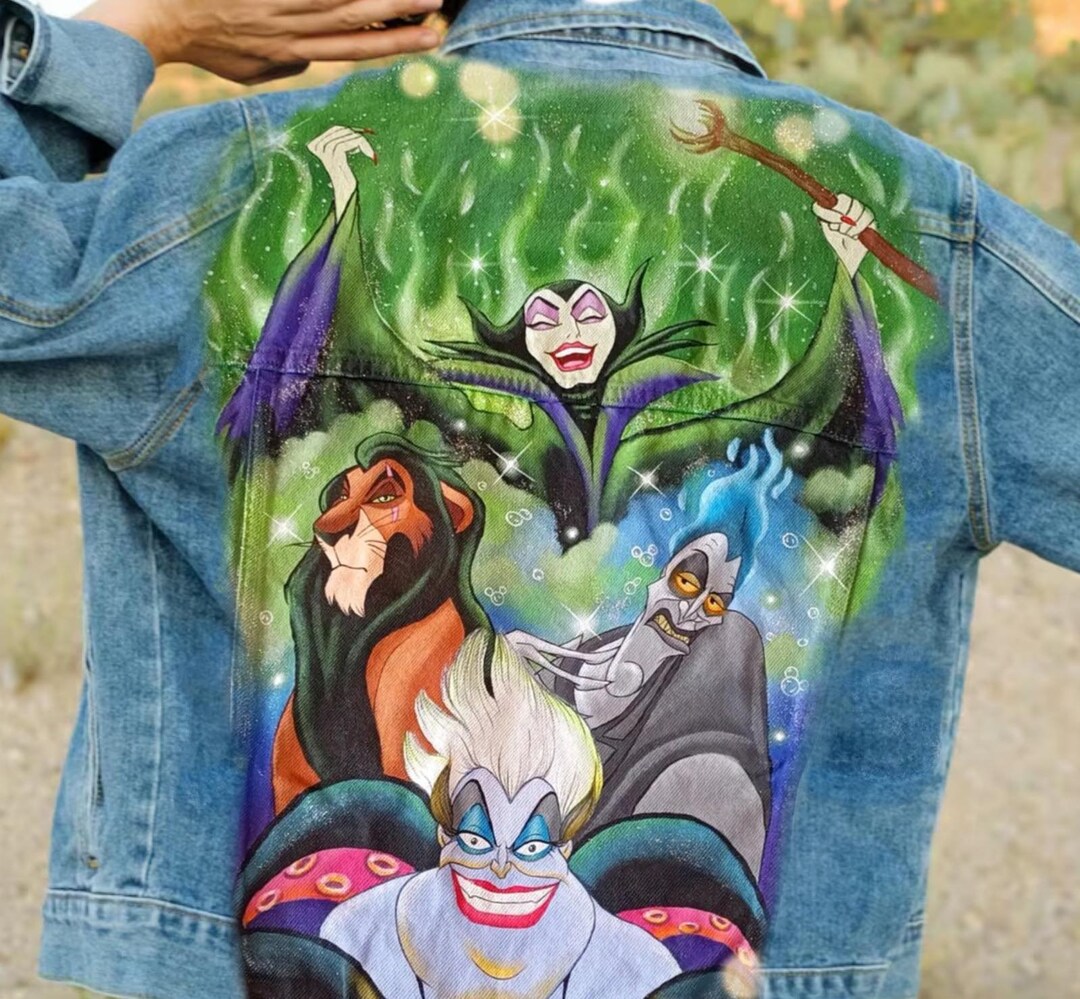 Disney Villains Scar Ursula Maleficent - Handmade Custom Denim Jacket ...
