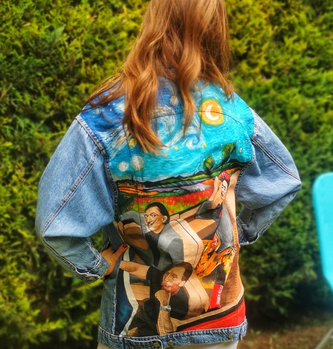 Starry Night Frida Kahlo Van Gogh Salvador Dalí Custom Hand Painted ...