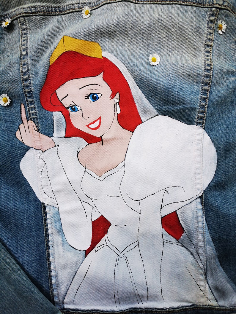 Disney Ariel Little Mermaid Wedding Bridal Bride Custom Hand Painted ...