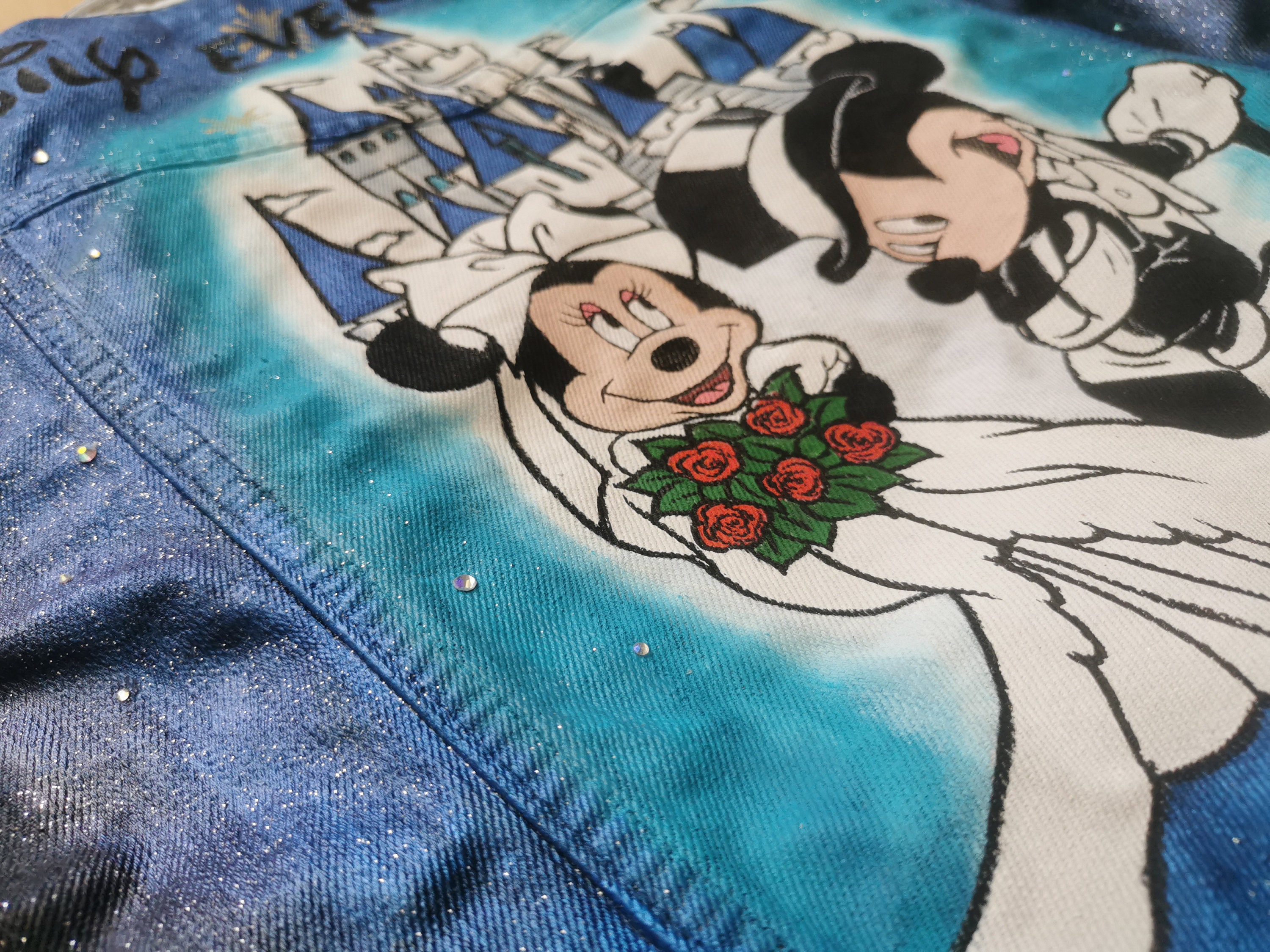 Disney Wedding Mickey and Minnie With Castle - Custom Hand Painted ...
