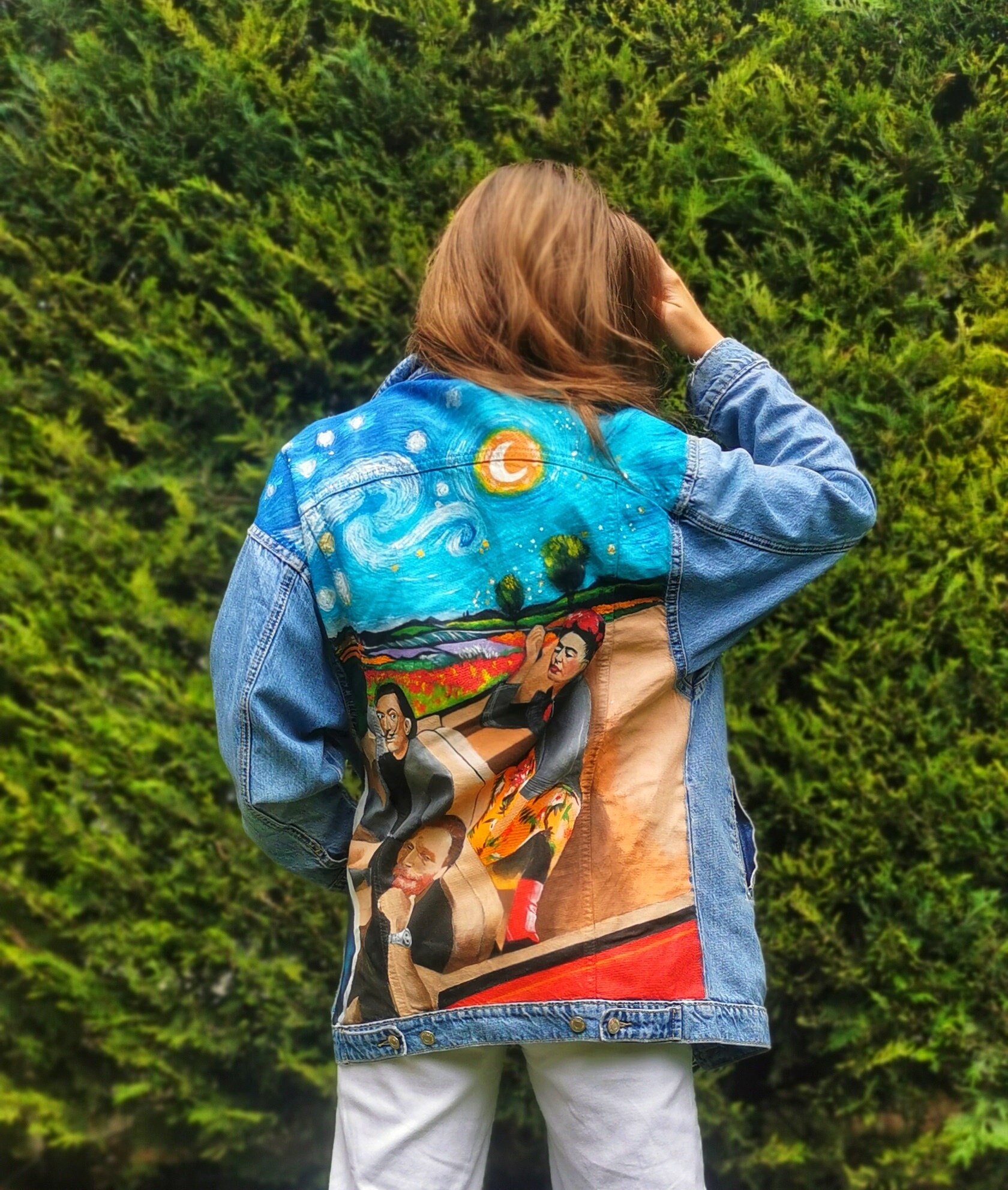 Starry Night Frida Kahlo Van Gogh Salvador Dalí Custom Hand Painted ...