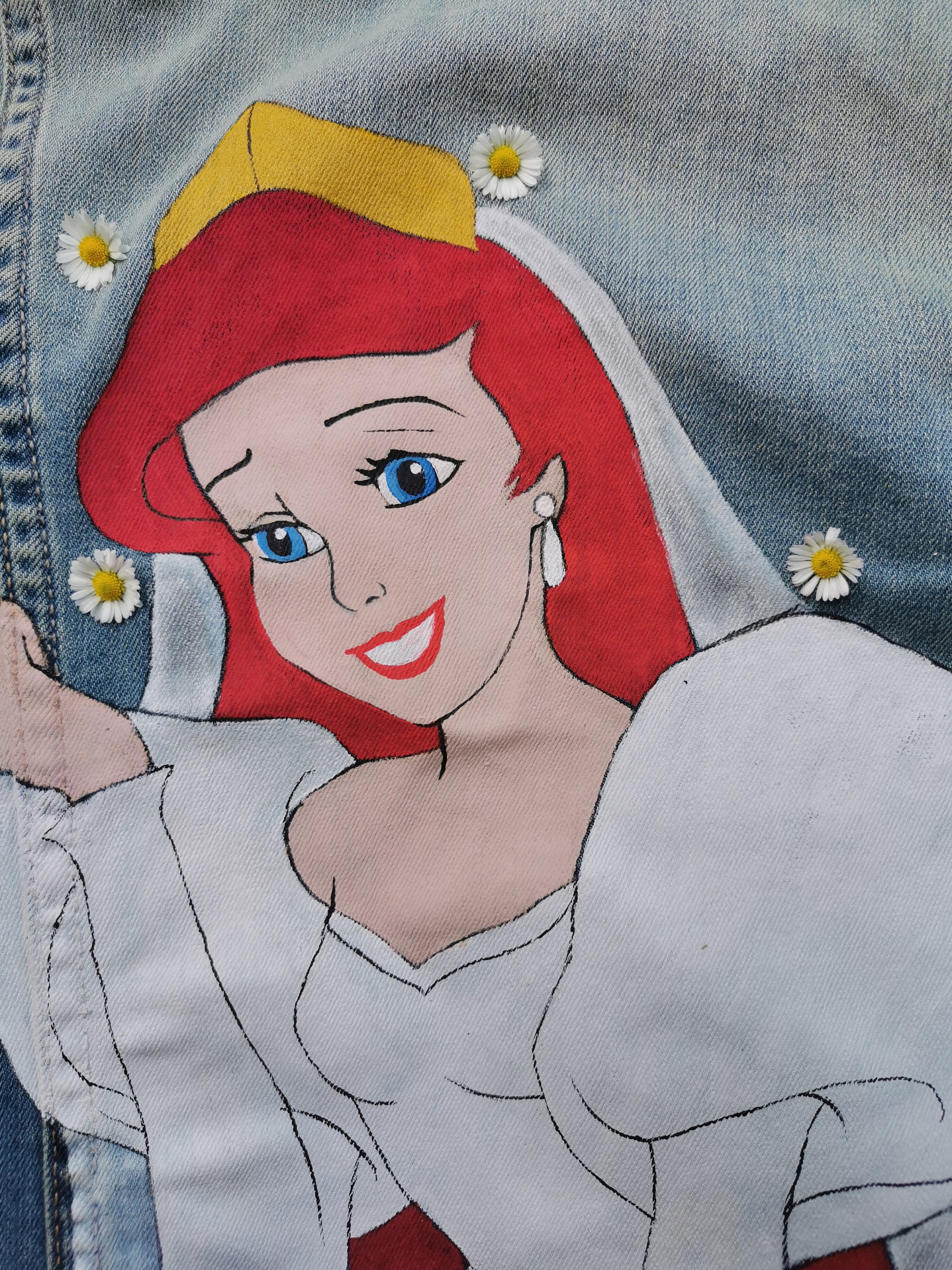 Disney Ariel Little Mermaid Wedding Bridal Bride Custom Hand Painted ...