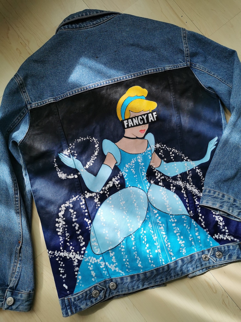 Disney Cinderella - Hand Painted Custom Denim Jacket - Etsy