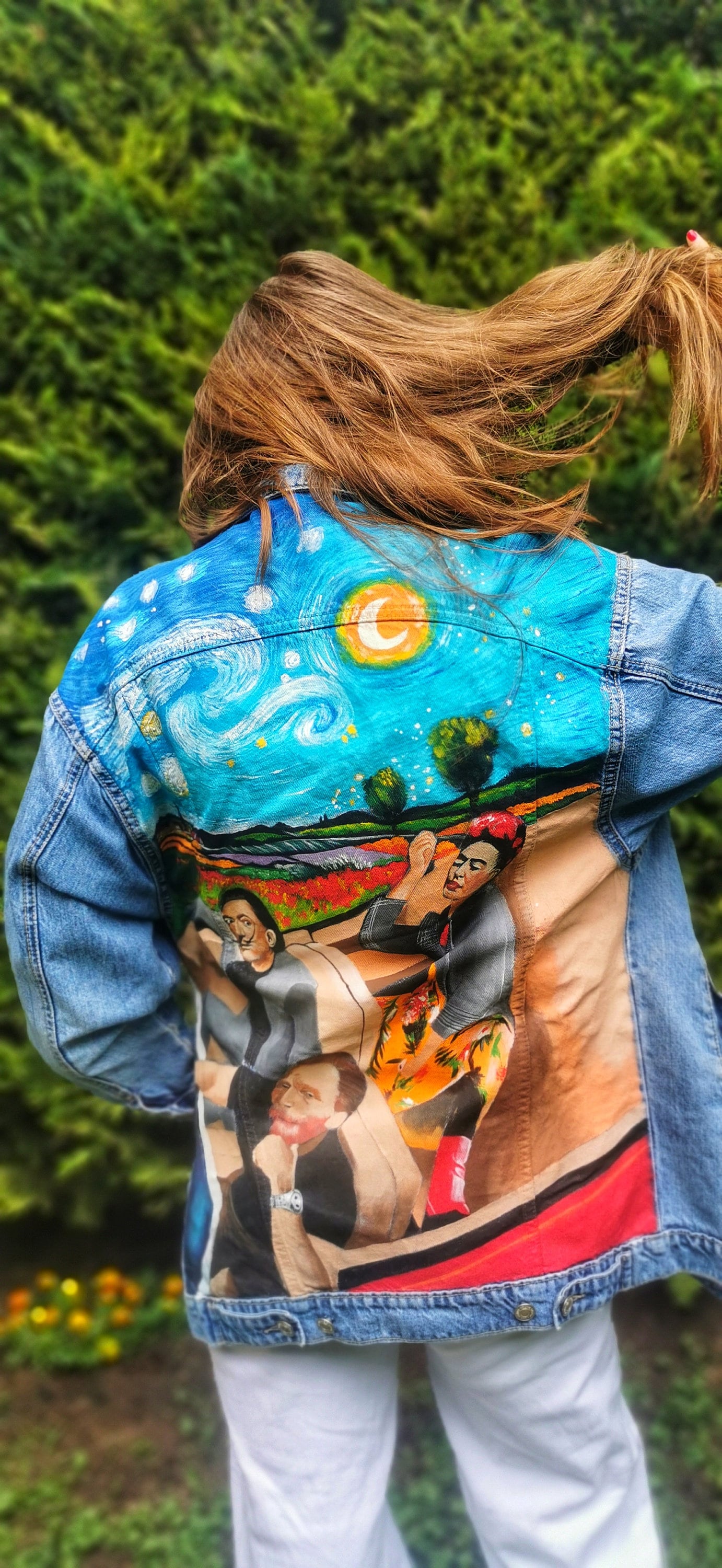 Starry Night Frida Kahlo Van Gogh Salvador Dalí - Custom Hand Painted ...