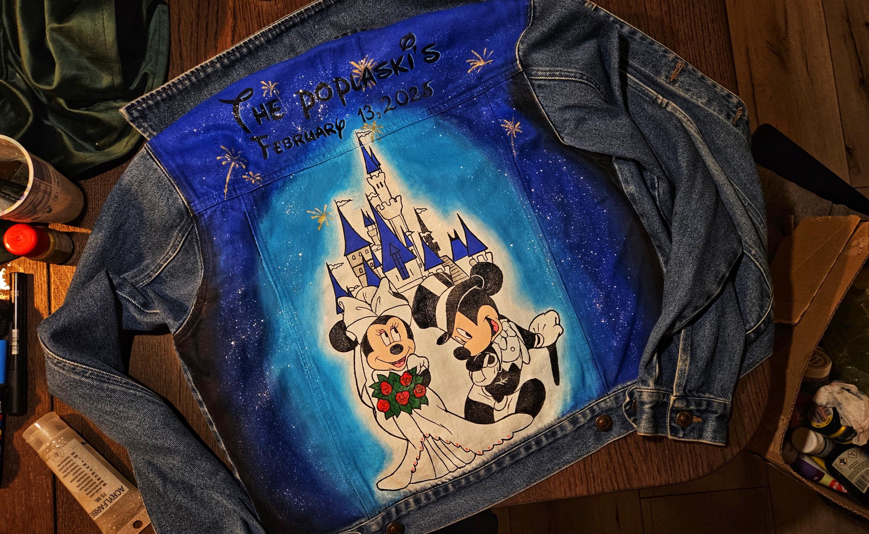 Disney Wedding Mickey and Minnie With Castle - Custom Hand Painted ...