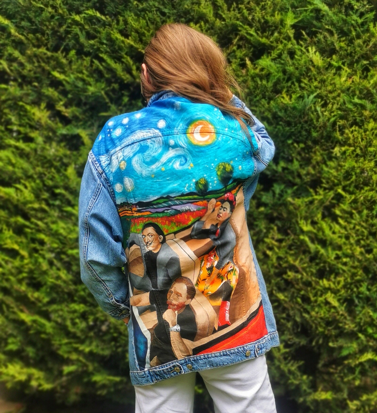 Starry Night Frida Kahlo Van Gogh Salvador Dalí Custom Hand Painted ...