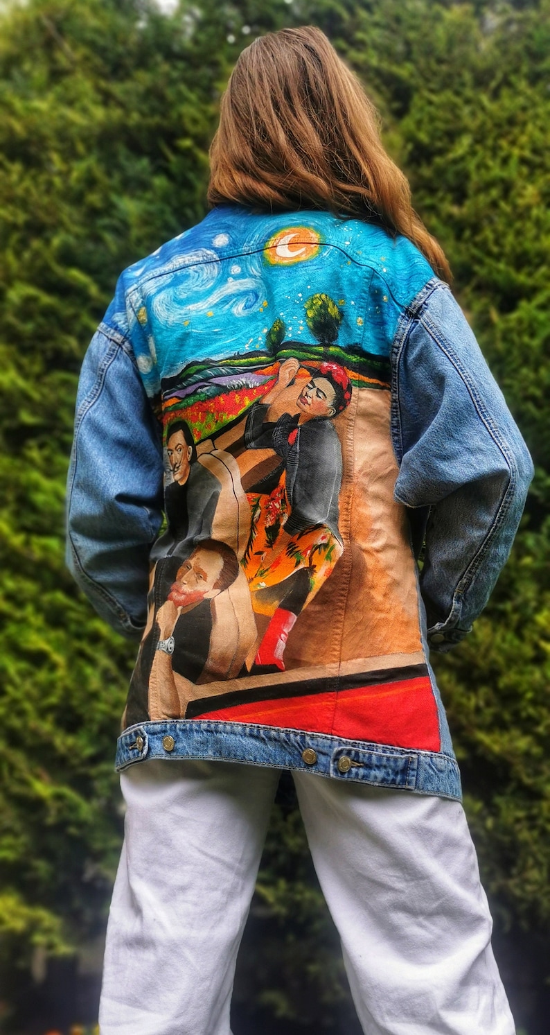 Starry Night Frida Kahlo Van Gogh Salvador Dalí Custom Hand Painted ...