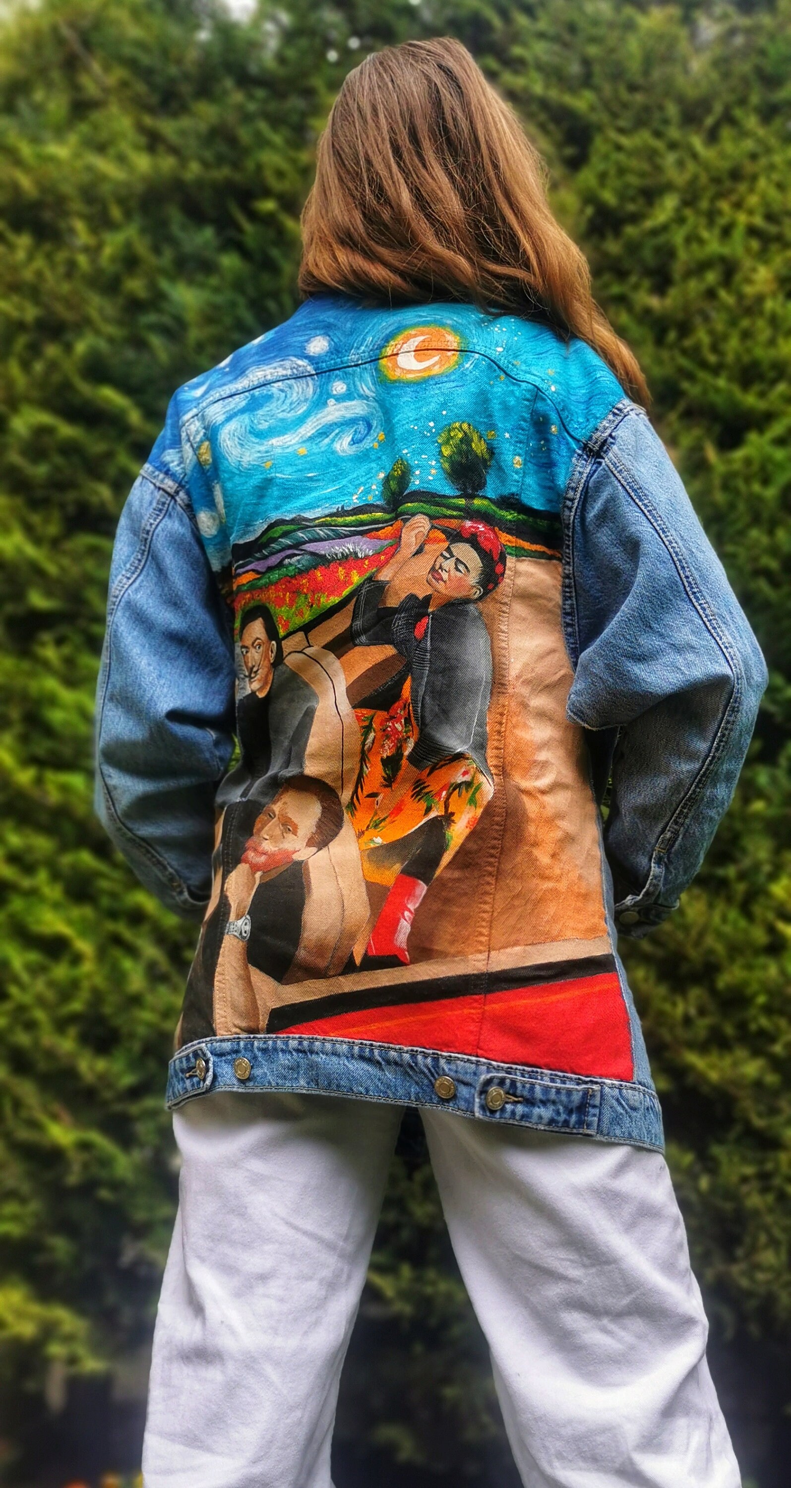 Starry Night Frida Kahlo Van Gogh Salvador Dalí Custom Hand Painted ...