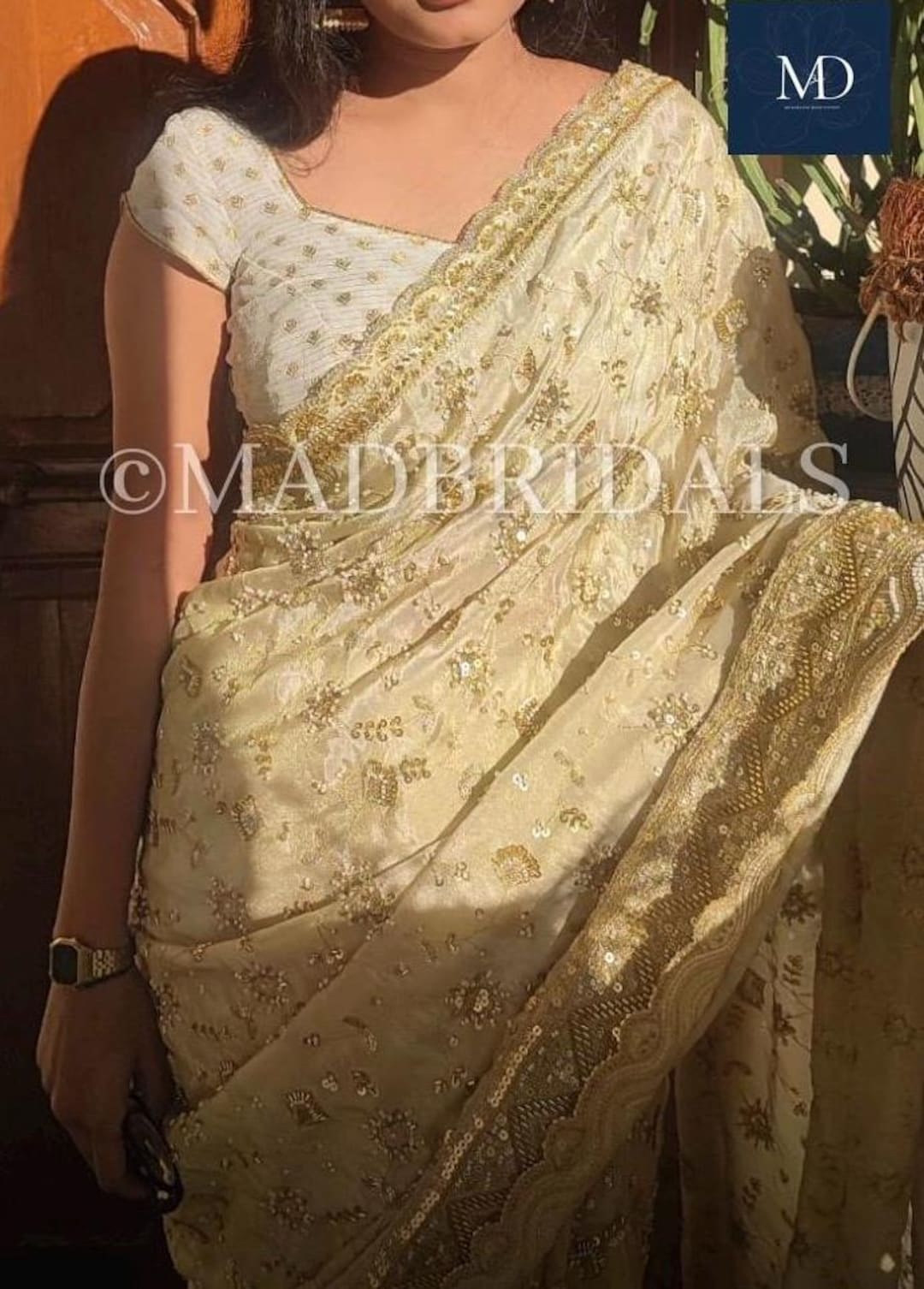 Sabyasachi Ivory Handwork Saree Wedding Lehenga Saree Choli Customise ...