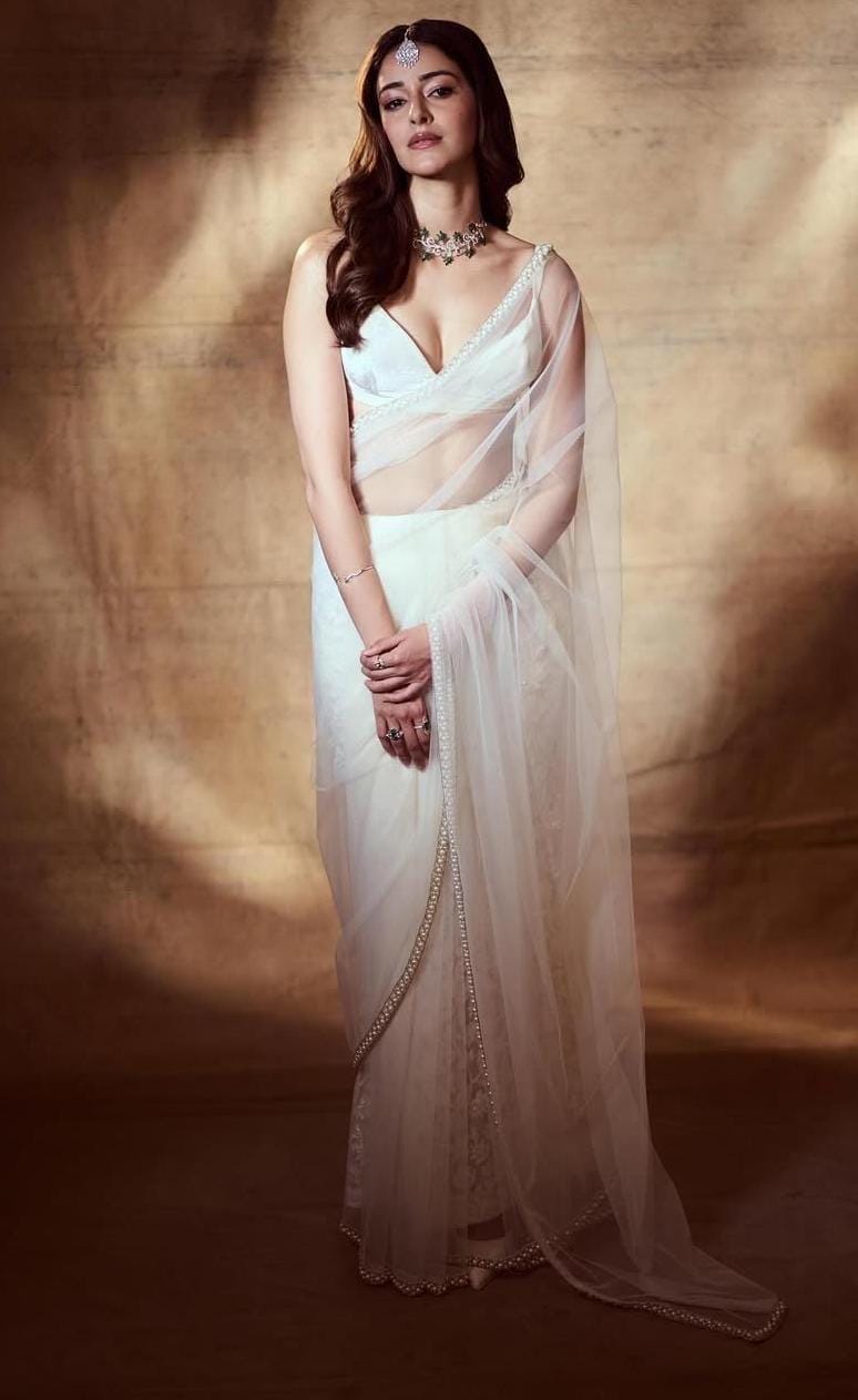 Ivory Pearl Saree, Wedding Saree, Pearl Saree, Designer Saree,indian ...