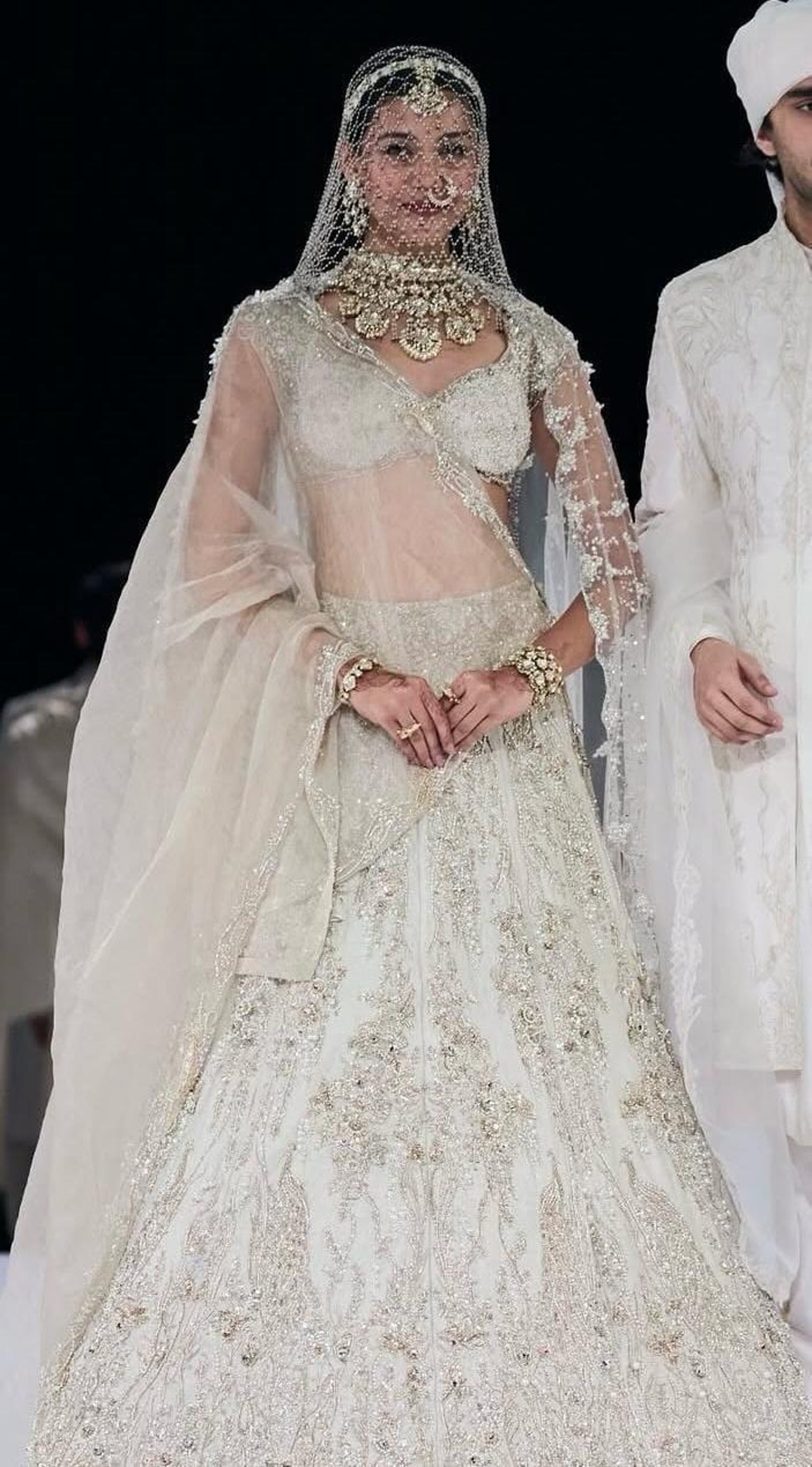 Ivory White Bridal Lehenga, Veil Lehenga Latest Indian Fashion Lehenga ...